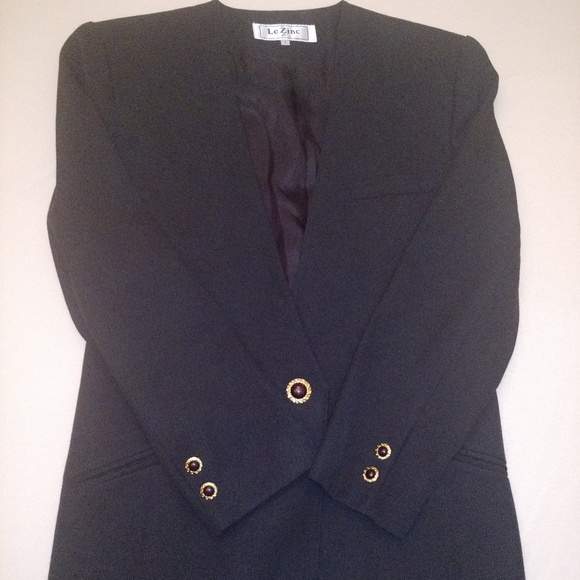 Le Zinc | Jackets & Coats | Vintage Le Zinc Suit Jacket Career Blazer ...